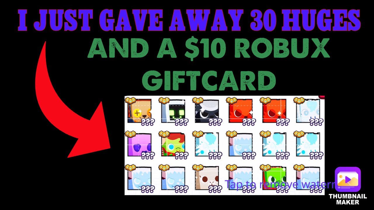 🔴PET SIMULATOR 99 GIVEAWAY -I just gave away 30 Huge Pets and a $10 ...