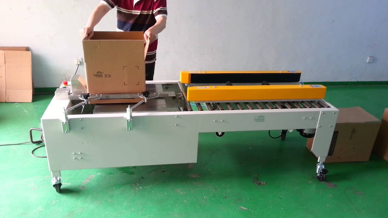 (Yupack)YPK 40C semi automatic case erector - YouTube