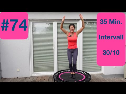 #74 Jumping Fitness HIIT 30/10 Intervall Workout Jumping Trampoline Rebounder   35 Minuten