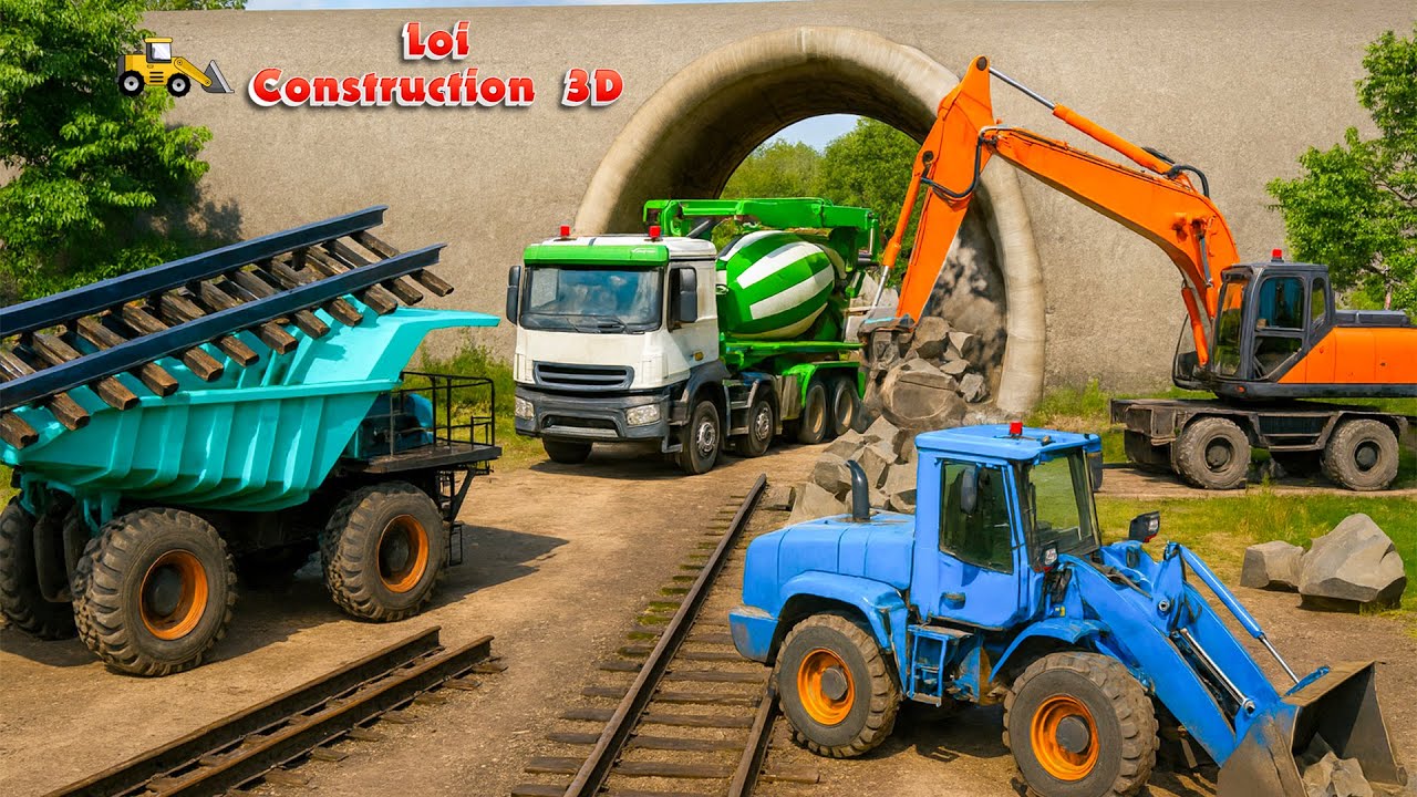 🏔️ Mega Mountain Tunnel! Heavy Excavator & Bulldozer Team Up ...