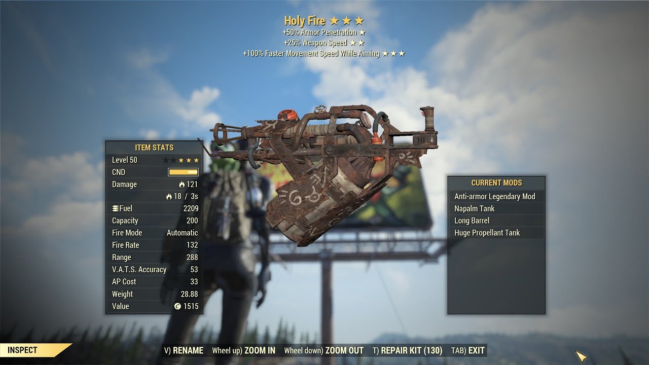 Fallout 76: Anti Armor Holy Fire Flamer. - YouTube
