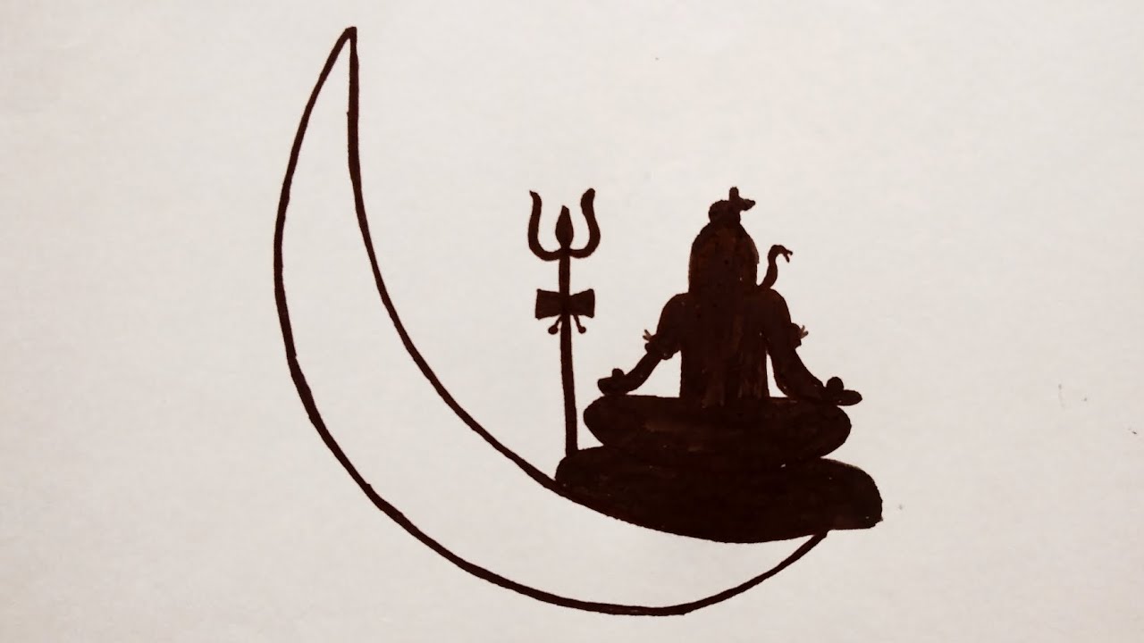 Quick simple and easy drawing of lord Shiva/Shankar bhagwan drawing ...