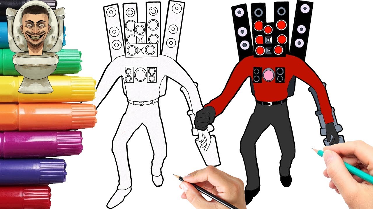 HOW TO DRAW TITAN SPEAKERMAN FROM SKIBIDI TOILET | EASY | STEP BY STEP ...