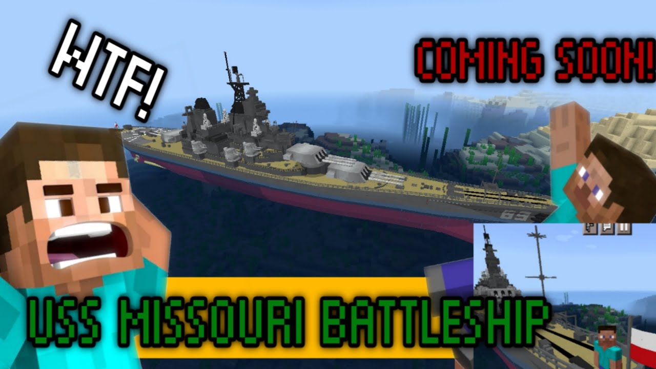 No. 1 Best Battleship Mod for MCPE 1.19+ USS Missouri Mod Warship Addon ...
