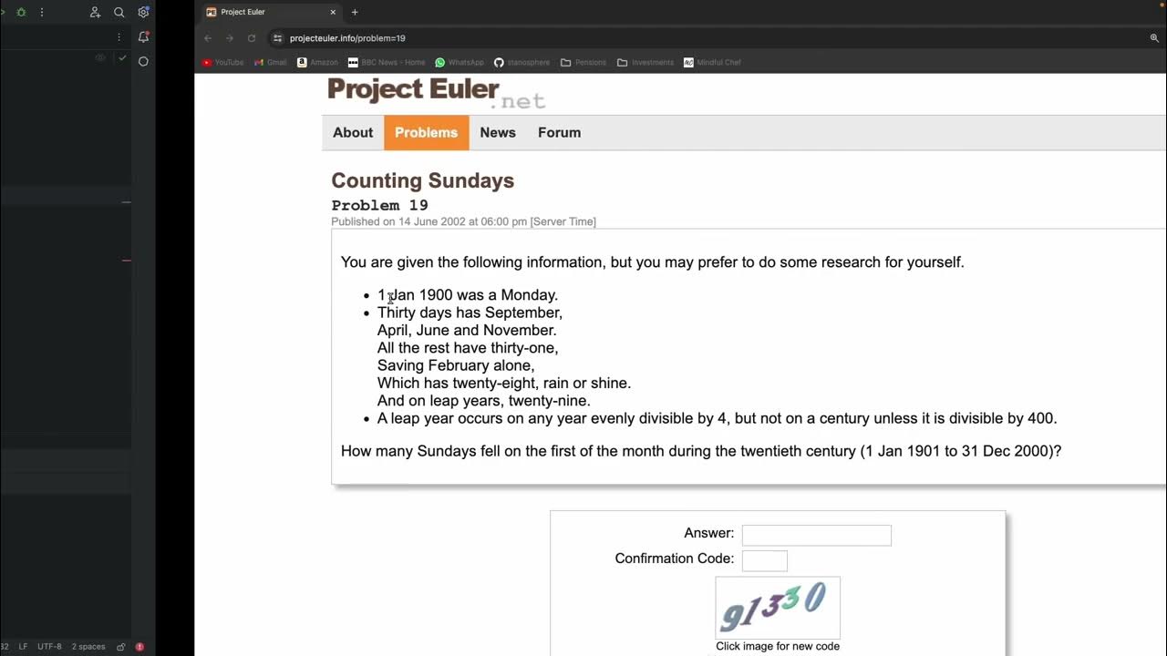 Project Euler 19: Counting Sundays (worked solution in scala) - YouTube