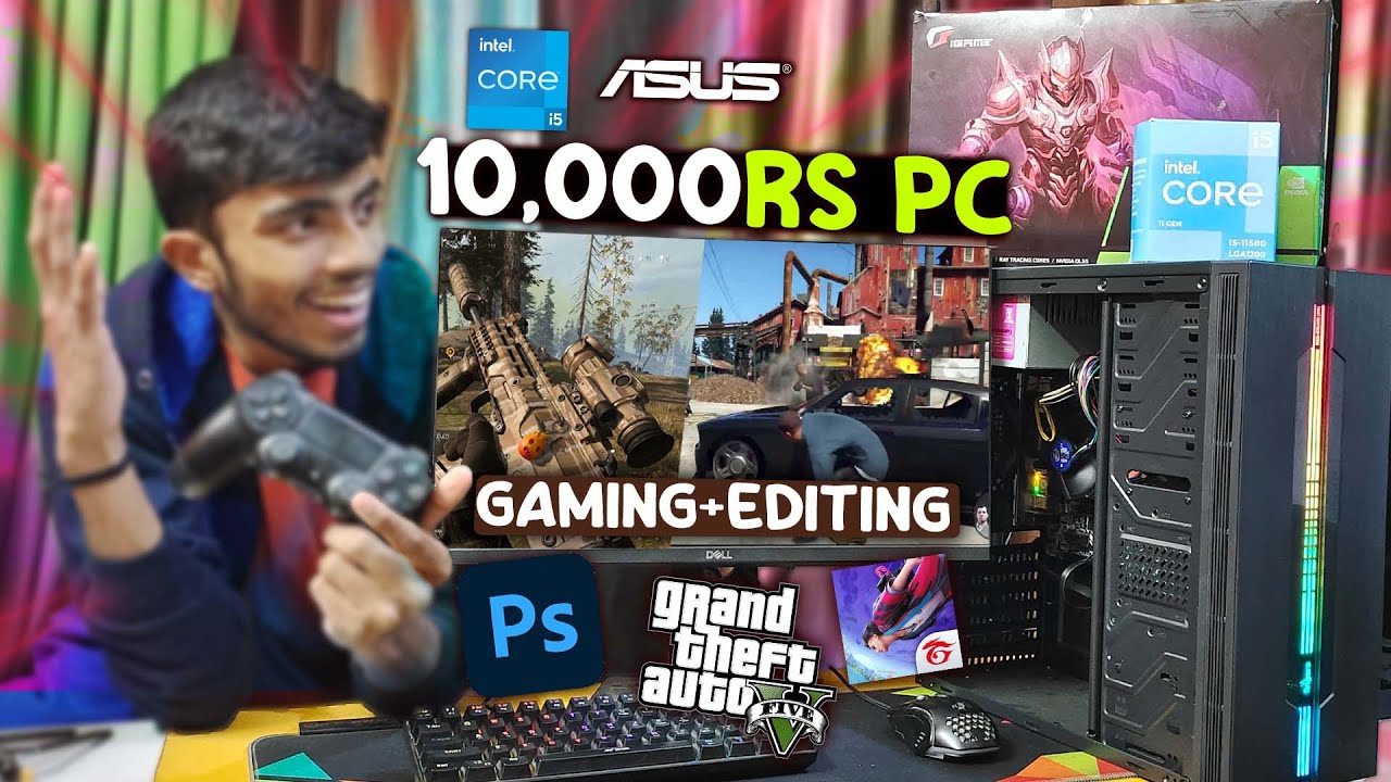 10,000/- Rs Budget PC⚡Gaming + Editing Live Test! The result will shock ...
