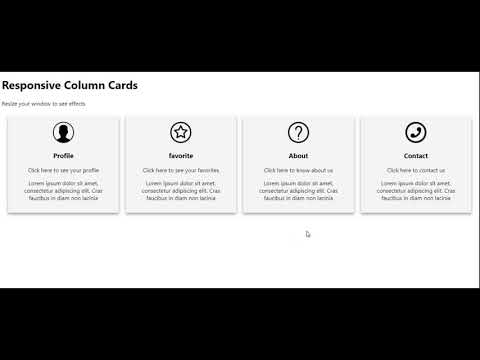 Responsive Column Cards using HTML & CSS | Cards with hover effects ...