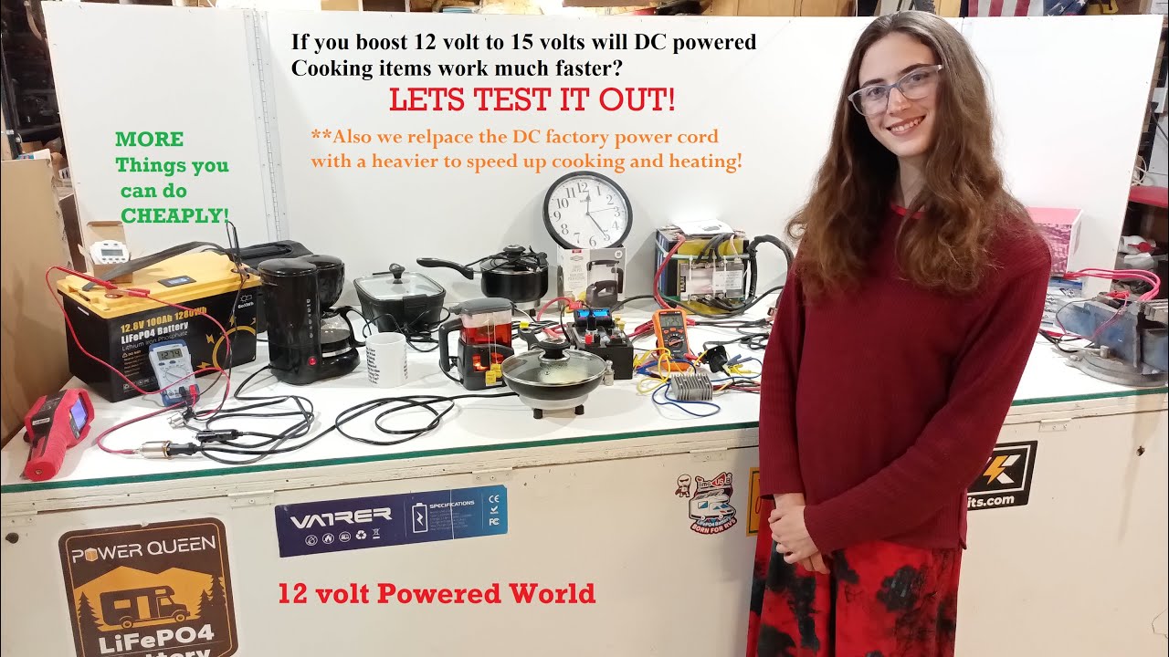DC Powered Camping, Prepper, Cooking things, EZ upgrading them by wire gauge and buck boosting ...