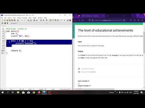 "The level of educational achievments" in C programming language. # ...