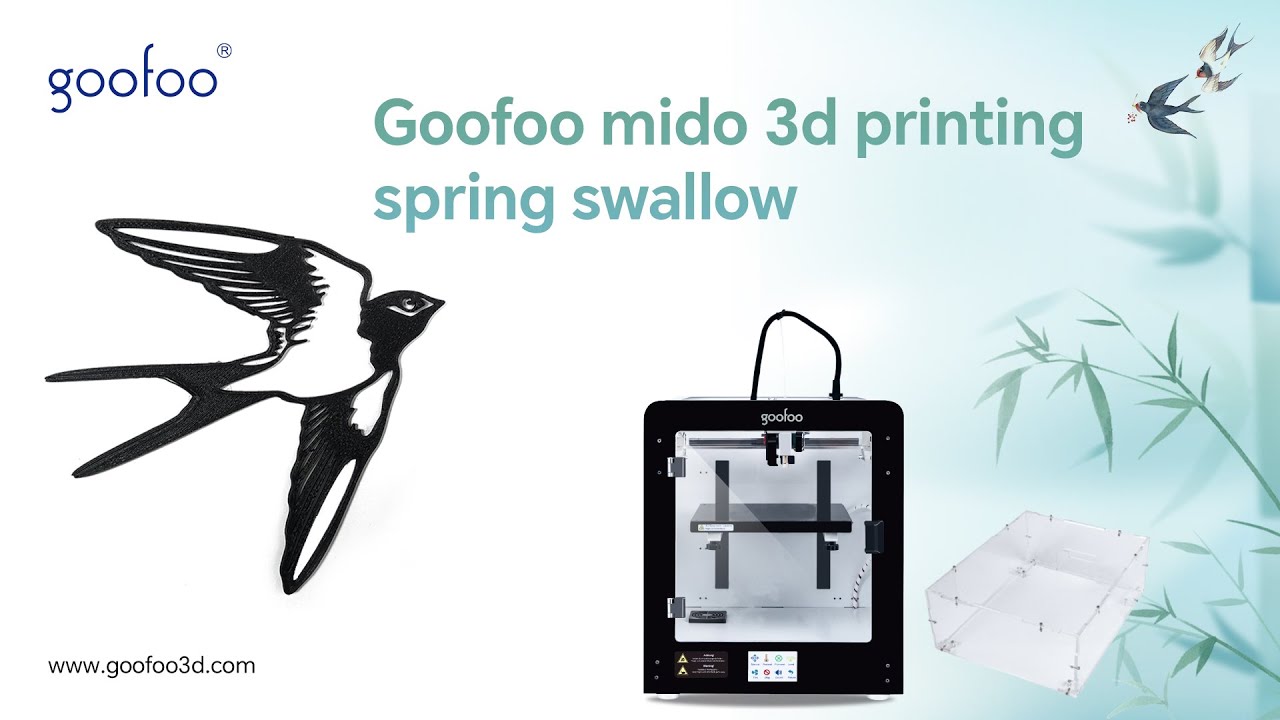 Goofoo Mido 3d printer printed swallows - YouTube