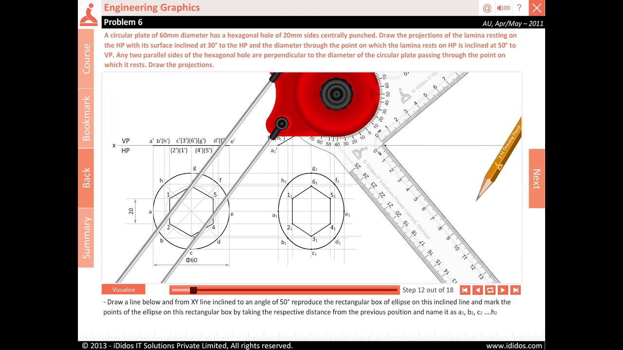 Engineering Graphics projection of circular lamina - YouTube