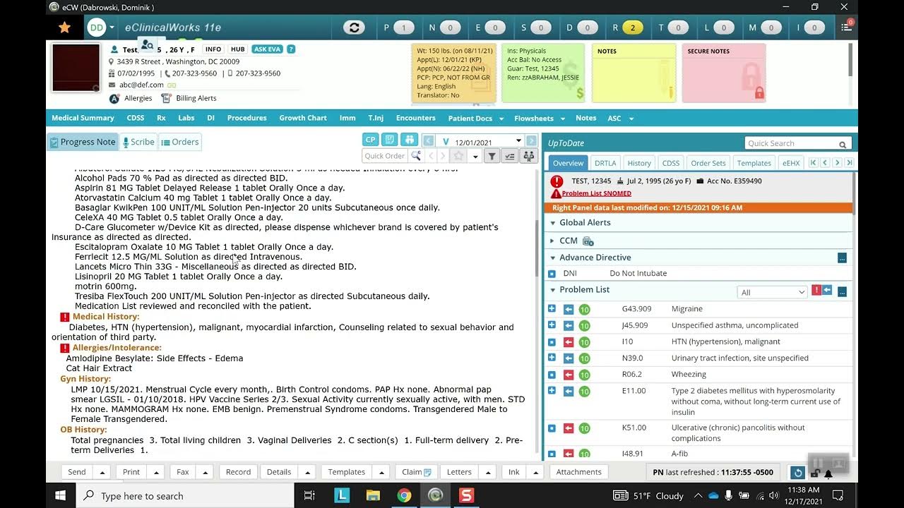 eClinical Works Tutorial: Test Patient - YouTube