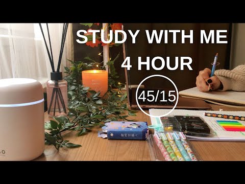 4 HOUR STUDY WITH ME / 🎧 CHILL LOFI & 🌧️RAIN SOUNDS FOR BREAKS / 45-15  POMODORO REAL TIME