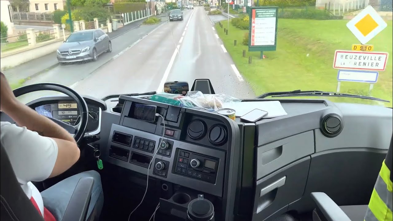 #107 🇫🇷 Volvo truck driving with cockpit view Normandy region ...