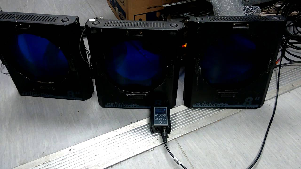 Theatre gel scrollers under test. - YouTube