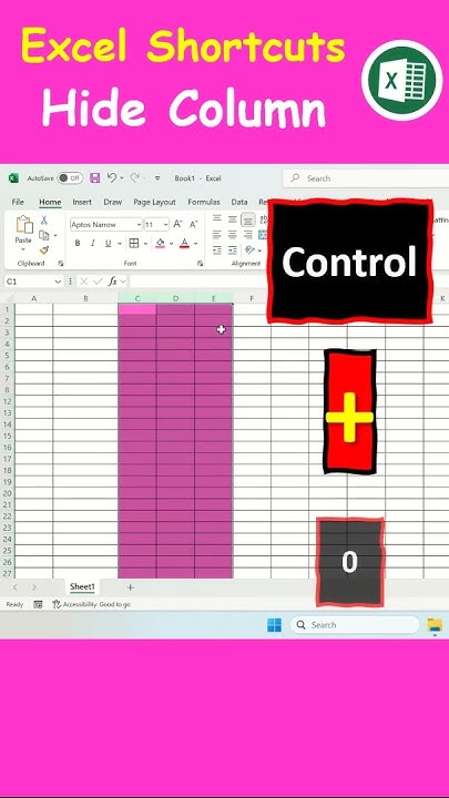 How to Hide the Columns using Shortcut Keys in MS Excel - YouTube