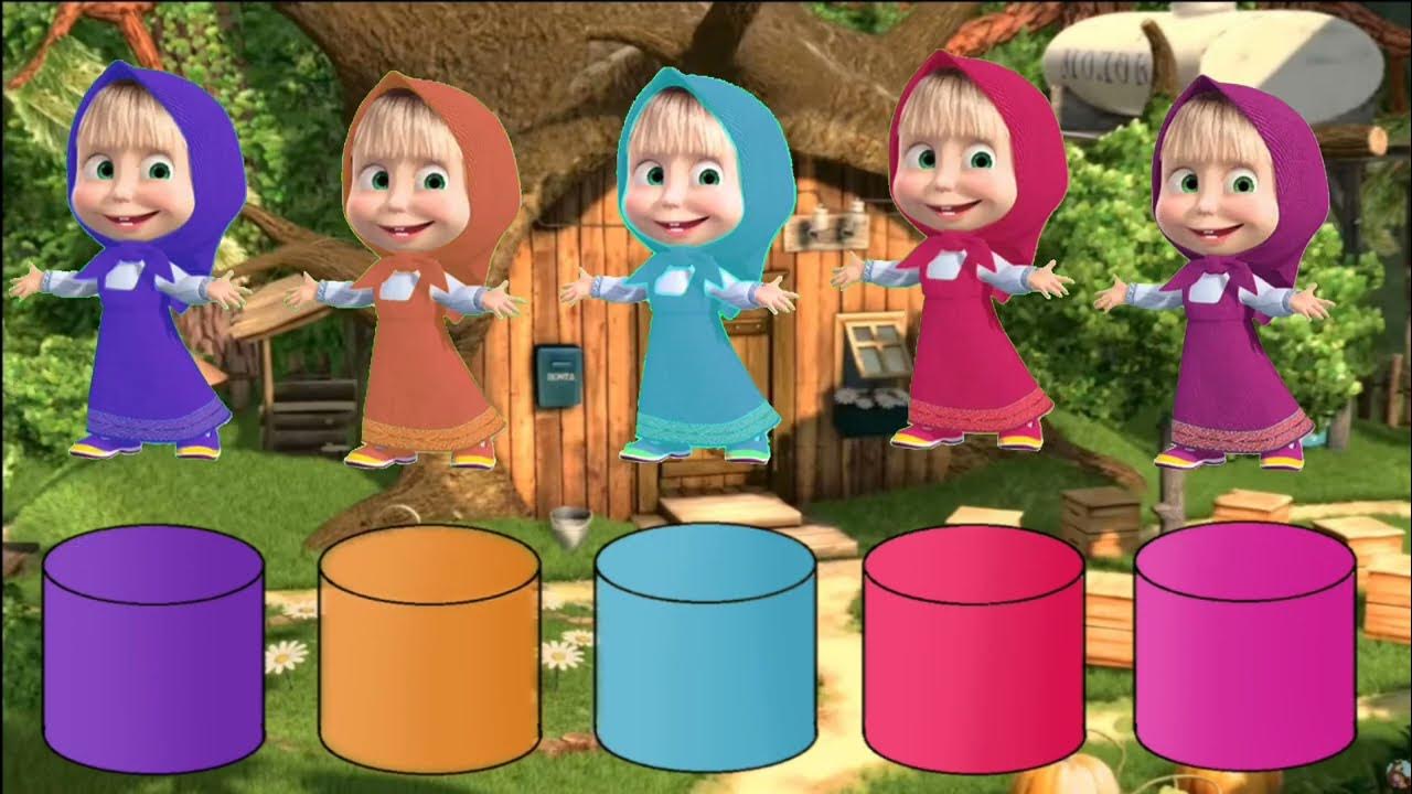 5 little Monkeys | Five little Monkeys Jumping On The Bed | Masha ...