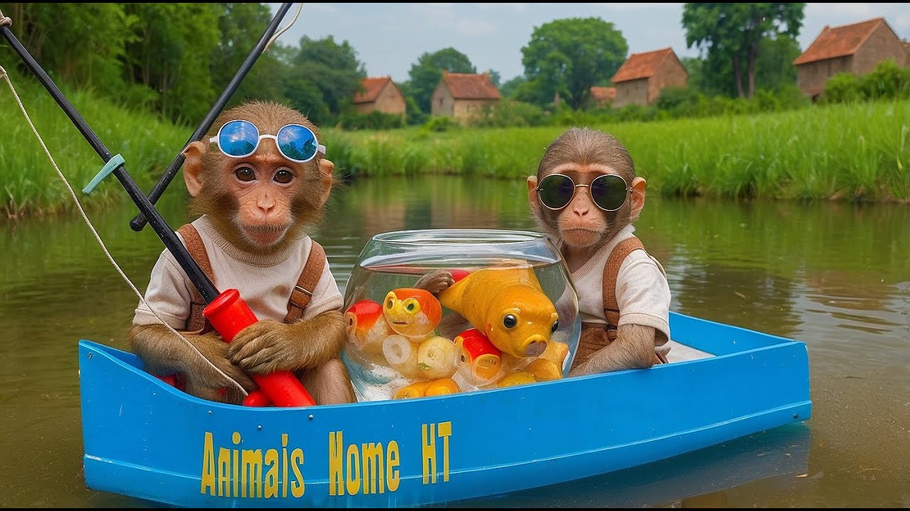 Ken Monkey looking for koi fish and catching a lot of cute fish to ...