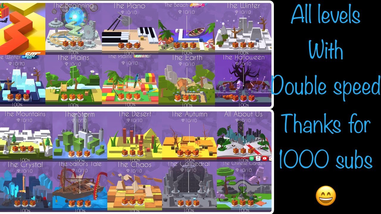 Dancing Line • Compilation: All levels with Double Speed - YouTube