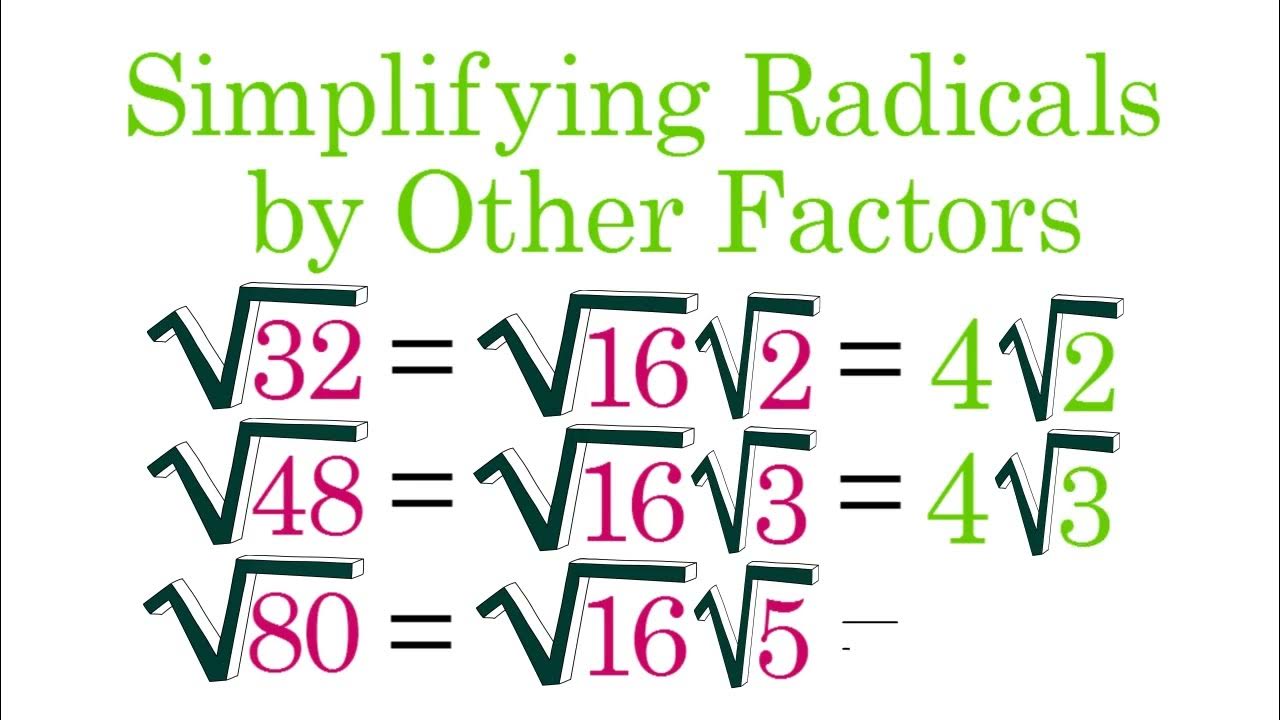 PAR4 Lesson 07 Simplifying Radicals by Other F - YouTube
