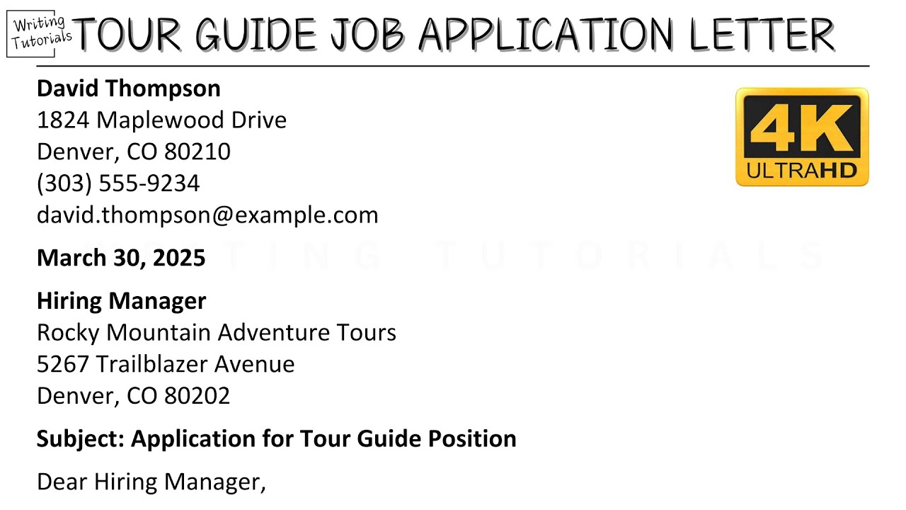 How To Write Tour Guide Job Application Letter with Sample and ...
