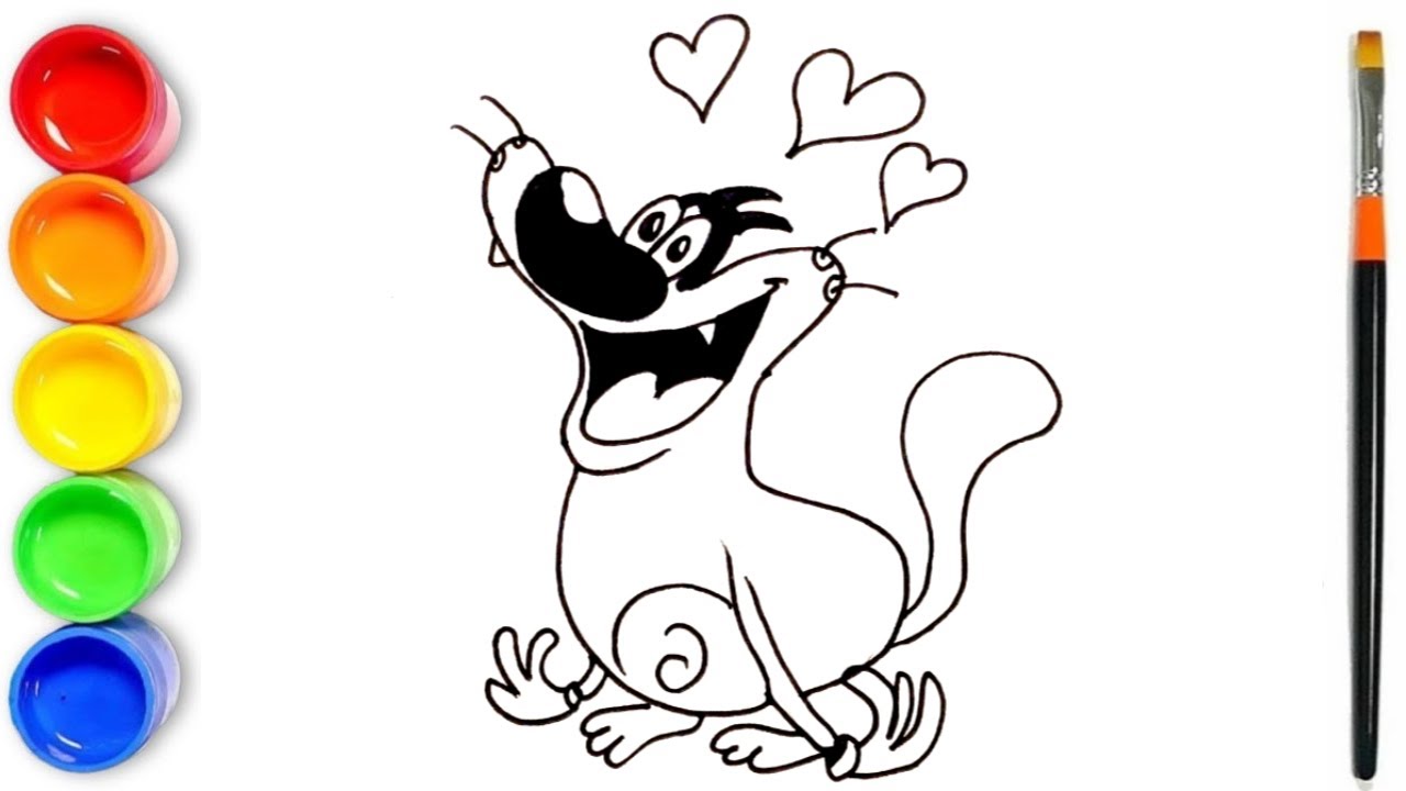 How to Draw Oggy Easy | Oggy and the Cockroaches Drawing - YouTube