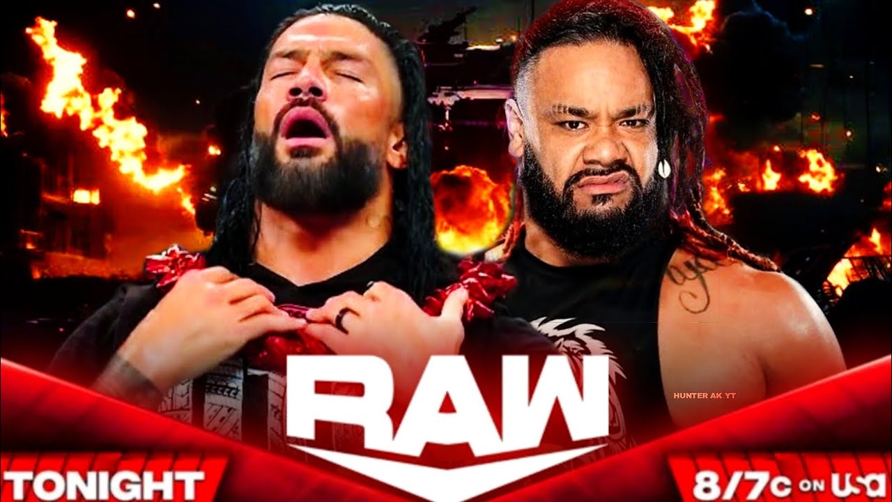 Roman Reigns vs Jacob Fatu WWE Raw Extreme Rules Match - The OTC vs The ...