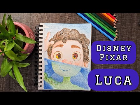 How To Draw Disney Pixar Luca | Luca Pencil Colour Drawing | Disney ...