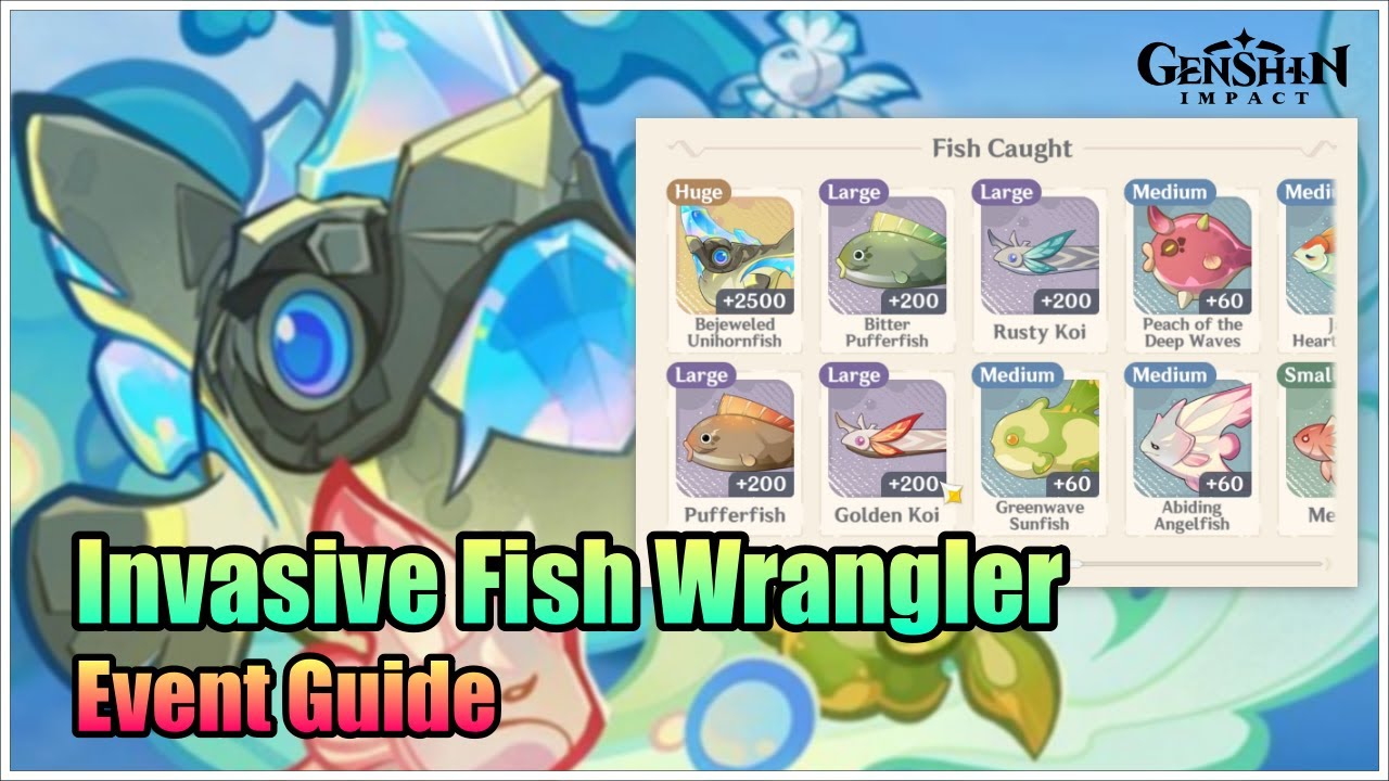 Invasive Fish Wrangler, Event Guide - Genshin Impact - YouTube