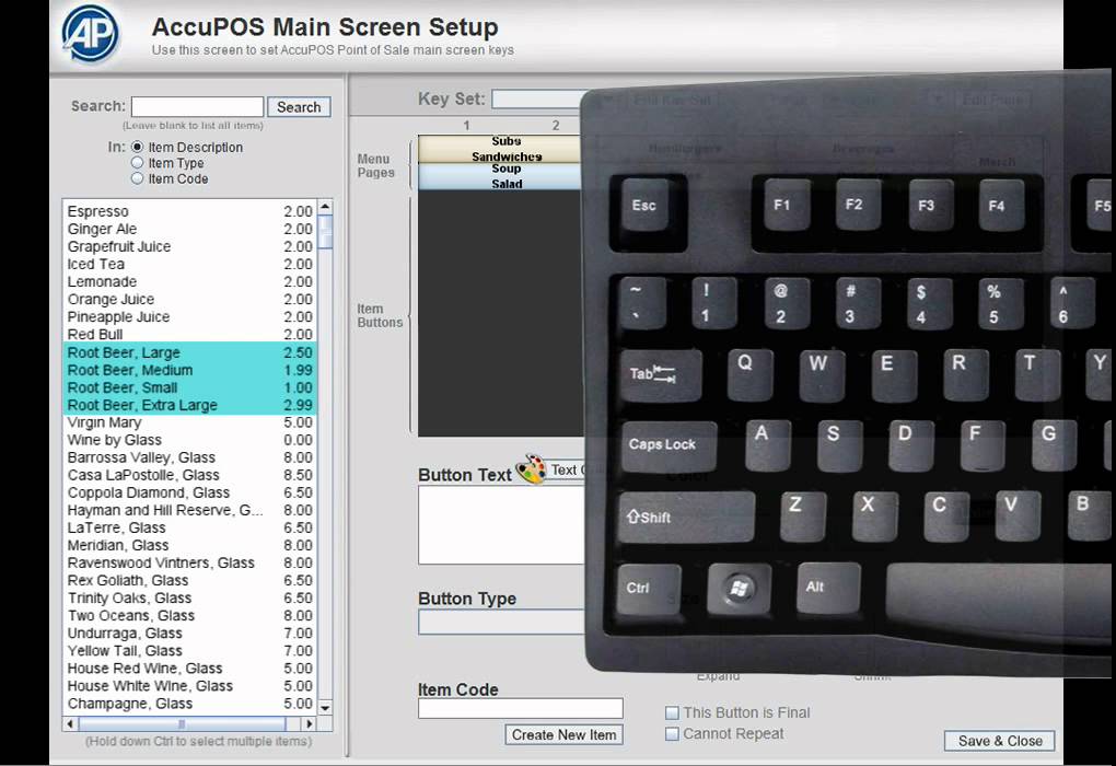 Item Button Setup for Restaurant POS - YouTube