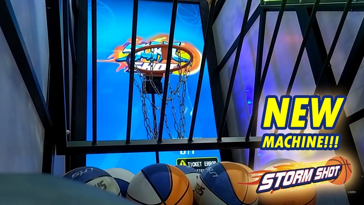 NEW MACHINE: STORM SHOT BASKETBALL ARCADE, 1850 PTS-7 BALLS-HARD LEVEL ...