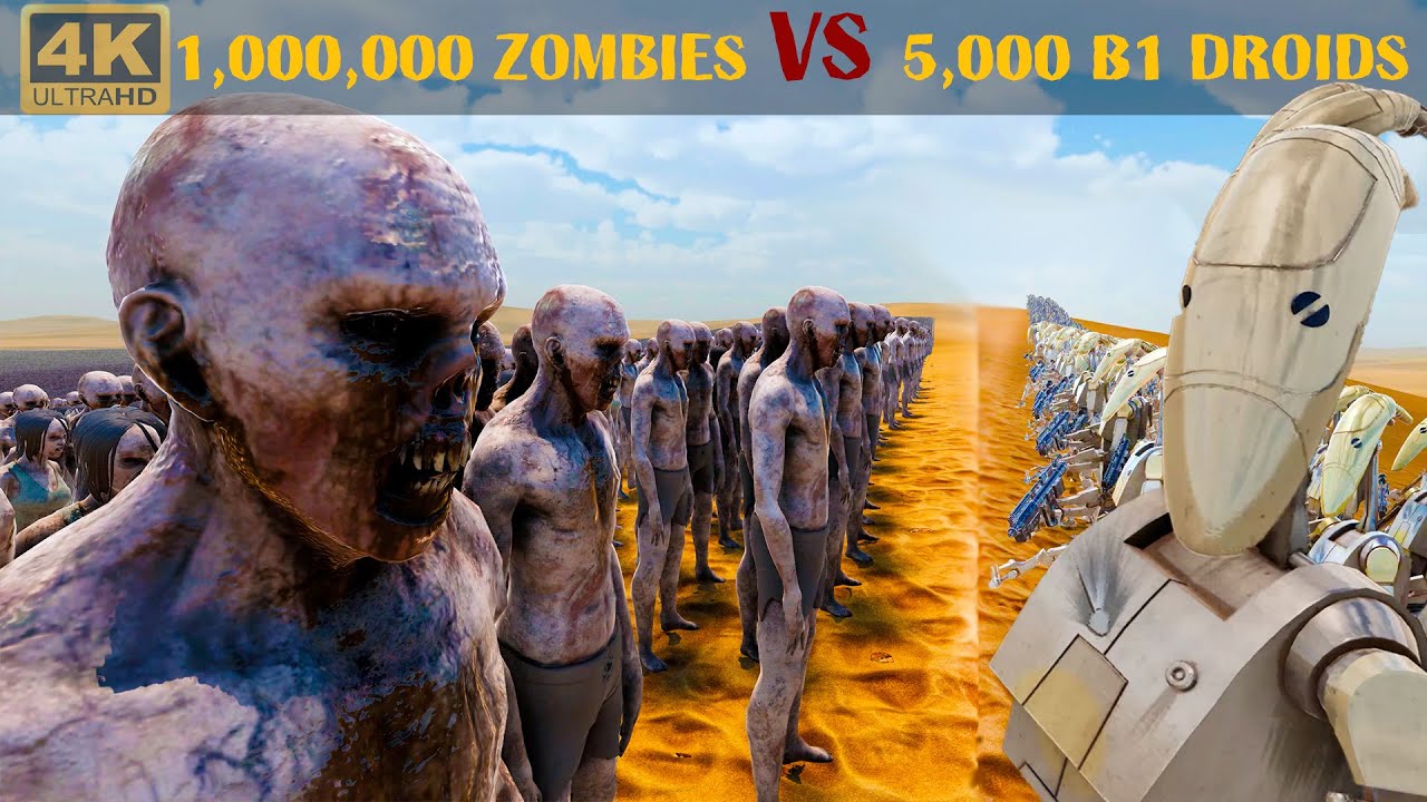 1,000,000 Zombies vs 5000 Droids - Uebs2 - epic battle - YouTube