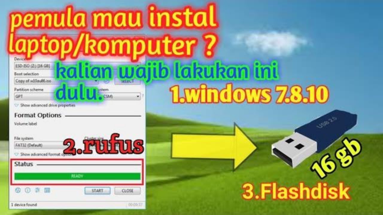 Cara membuat bootable usb flashdisk rufus instal windows 7 II sigit ...