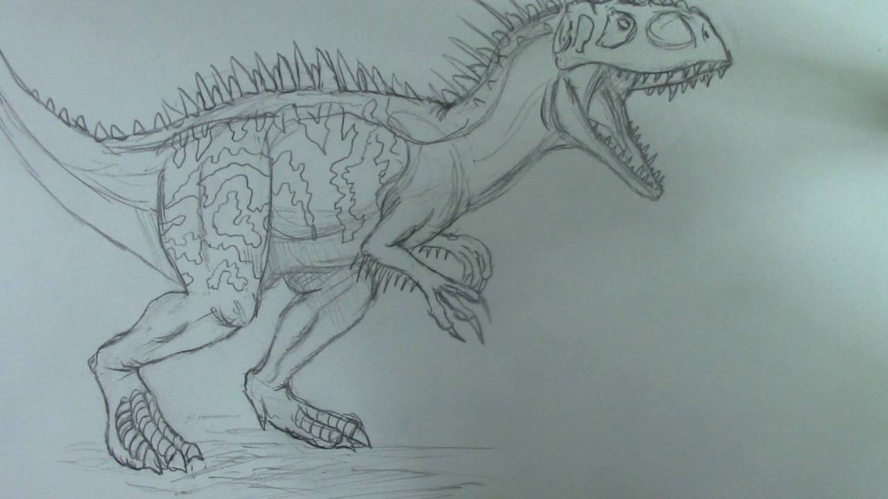 Jurassic World: How to Draw Indominus Rex, Part 2. - YouTube