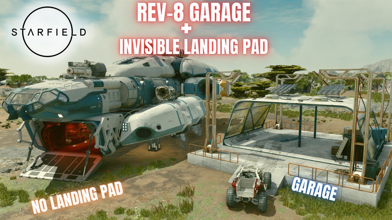 Starfield | Rev-8 Garage + Invisible Landing pad Mod - YouTube