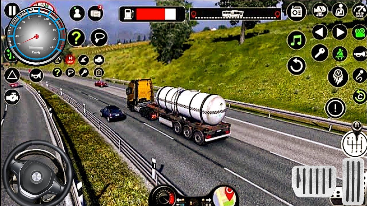 3D truck fill fuel loading barrel drums 🛢️ and transport - truck ...