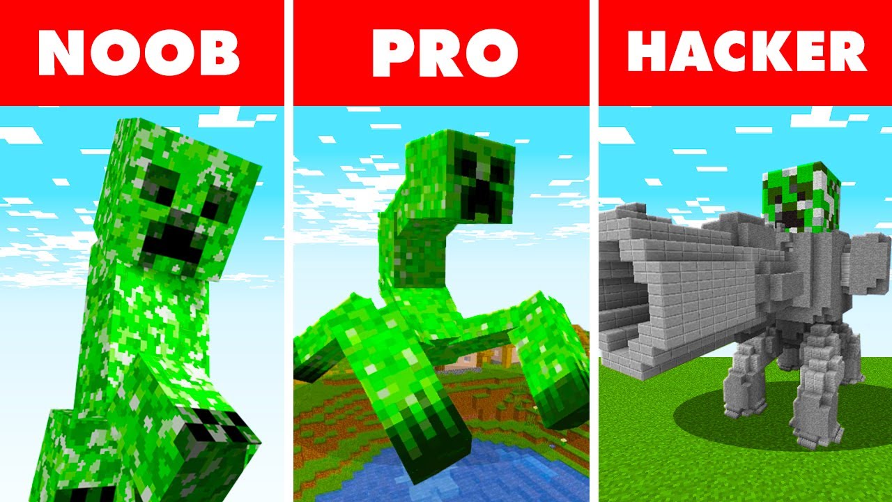 Noob vs. Pro vs. Hacker : MUTANT GIANT CREEPER SURVIVAL CHALLENGE! In ...