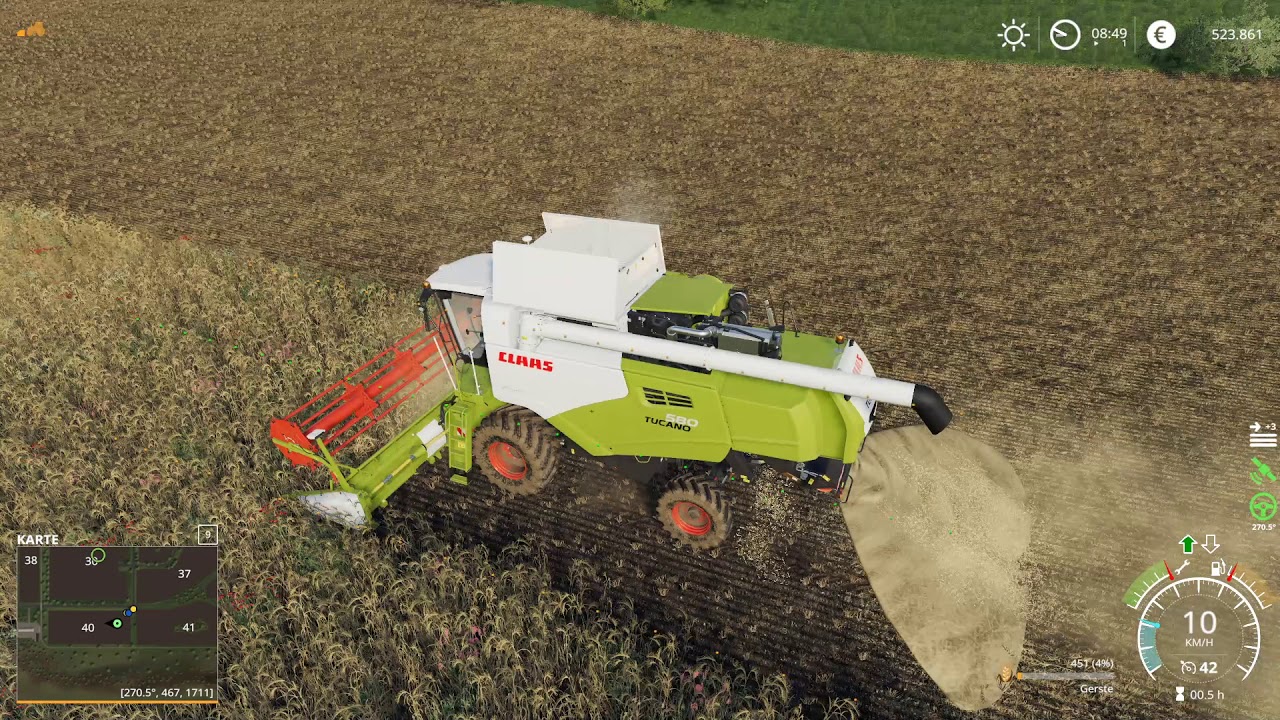 Ls 19 Lohnunternemen Feld mit Class ,Dreschen #1 - YouTube