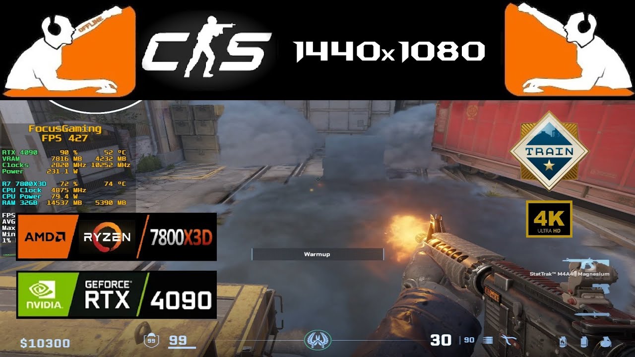CS2 Train: RTX 4090 | RYZEN 7 7800X3D | 1440x1080 Competitive Settings ...