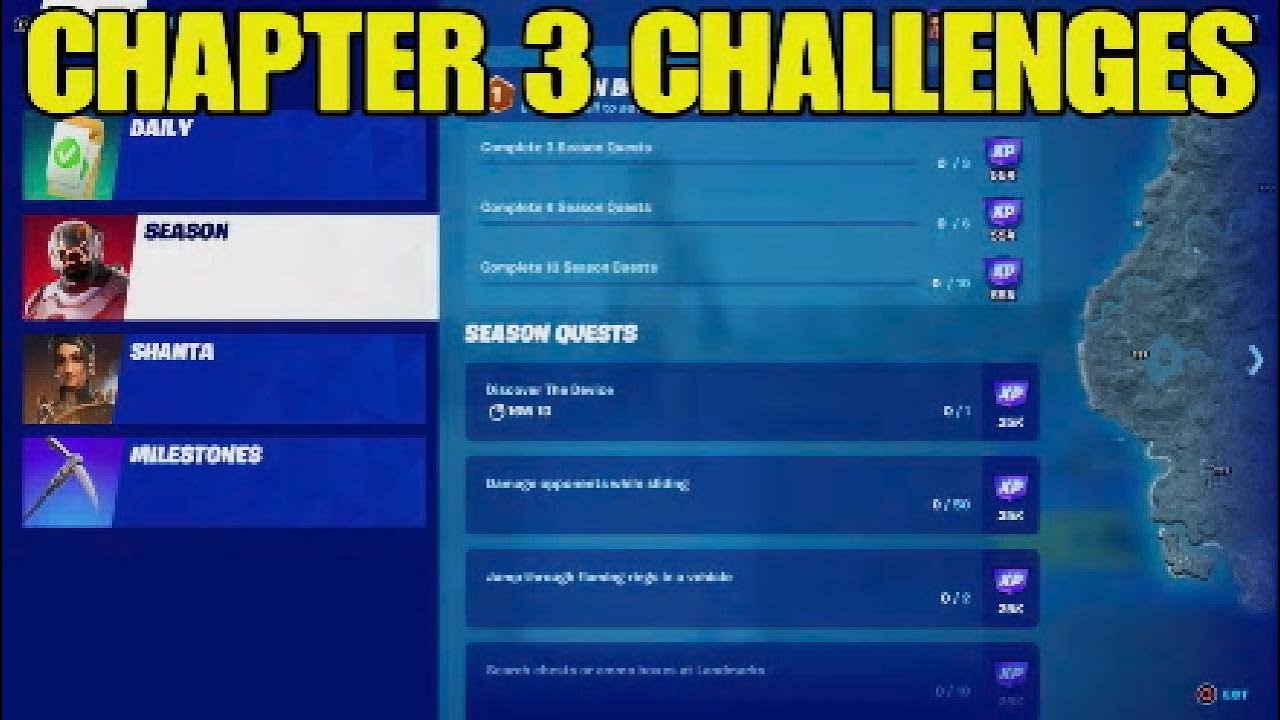 Fortnite Chapter 3 Challenges - Chapter 3 season 1 Week 1 Challenges ...