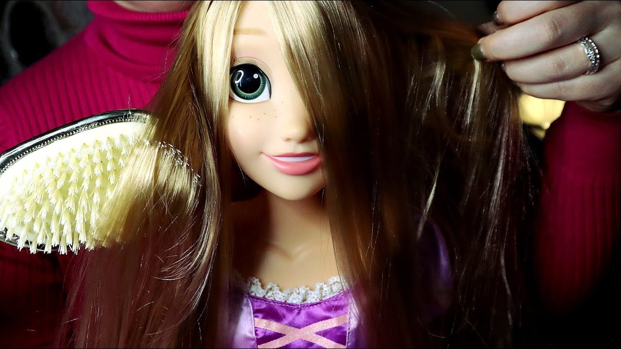 ASMR with Big Rapunzel Doll 🎀 Cozy Hair Brushing Fabric Scratching ...
