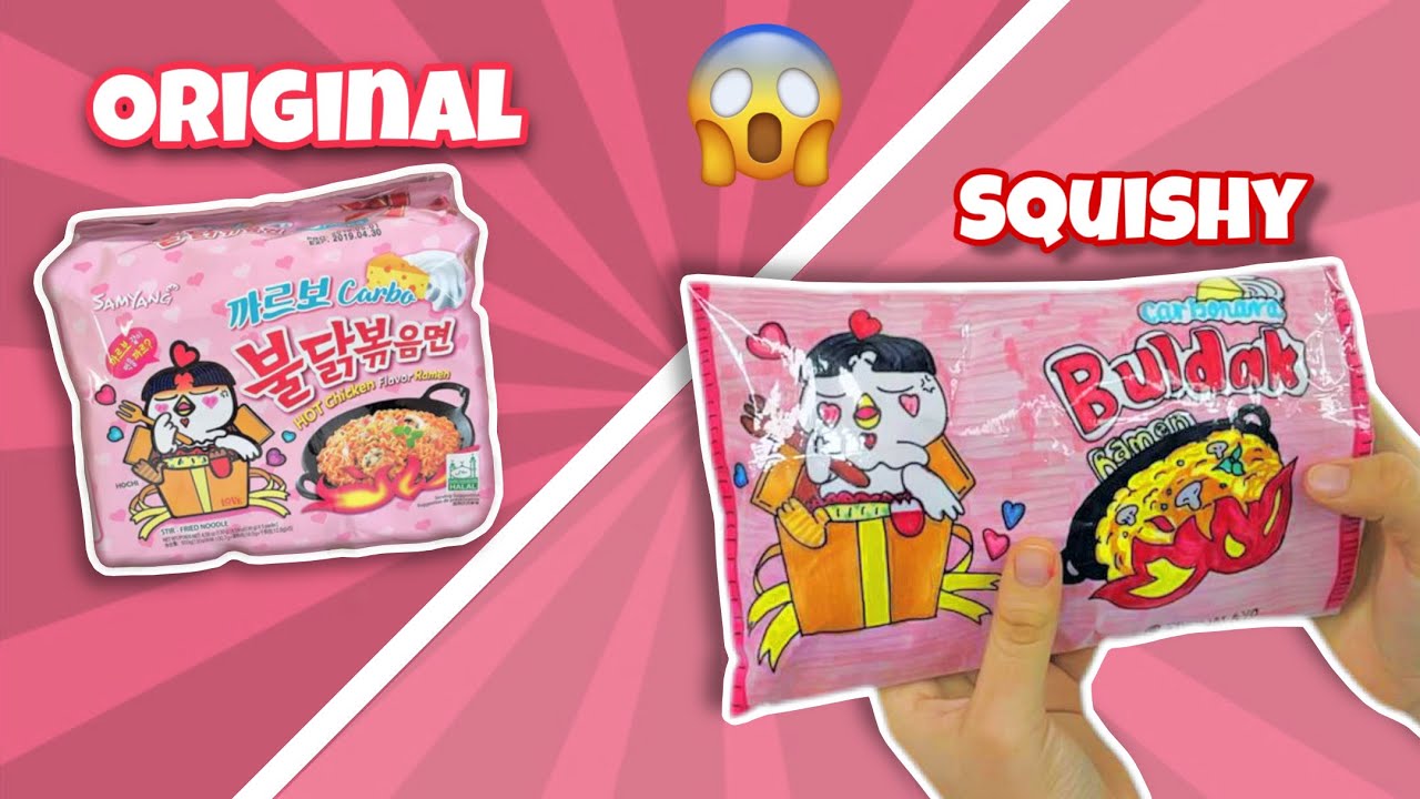 SQUISHIE DE RAMEN BULDAK DE PAPEL 🍜| squishies ayo - YouTube