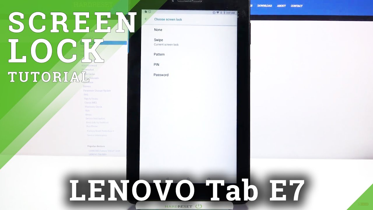 How to Set Up Screen Lock on Lenovo Tab E7 - Protect Device's Privacy ...