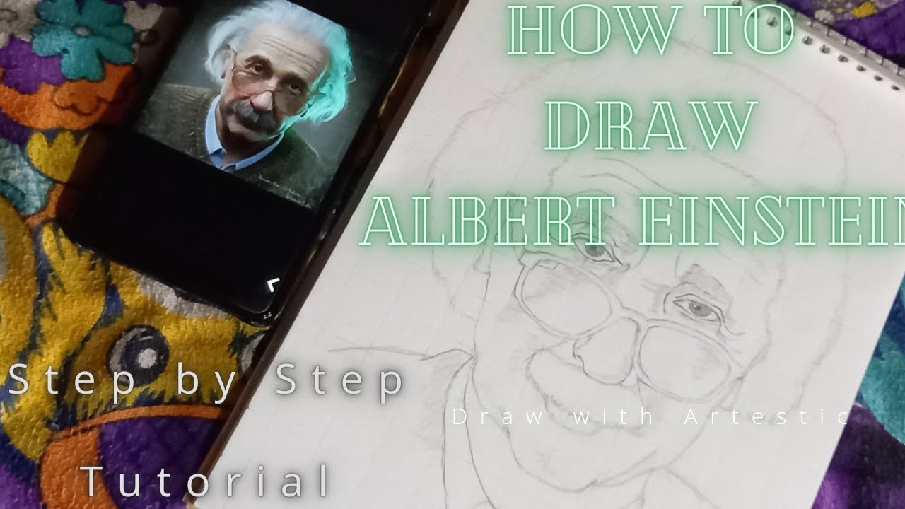 How to draw outline of Albert Einstein /step by step tutorial/Albert ...