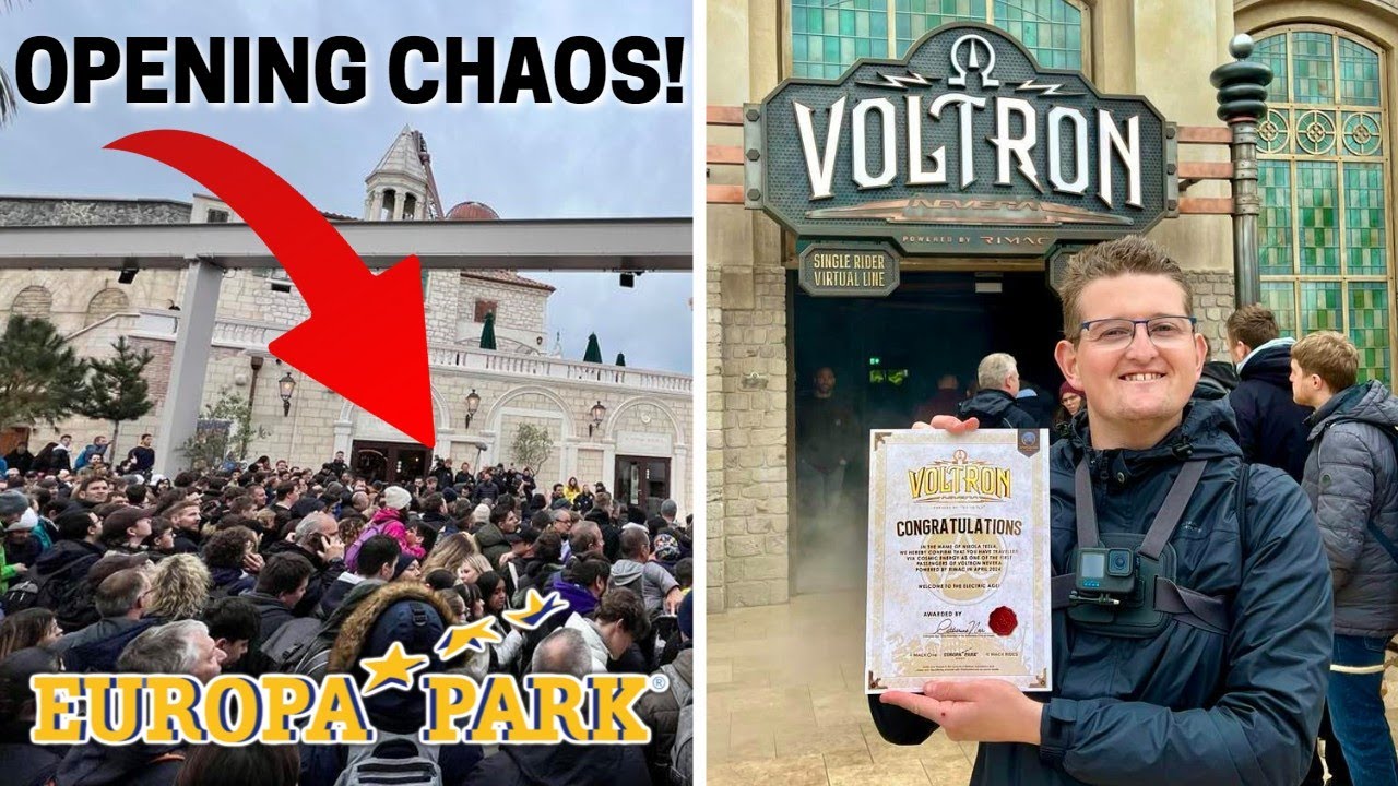 Voltron Nevera FIRST RIDE & Opening Day CHAOS! Europa Park NEW Coaster ...