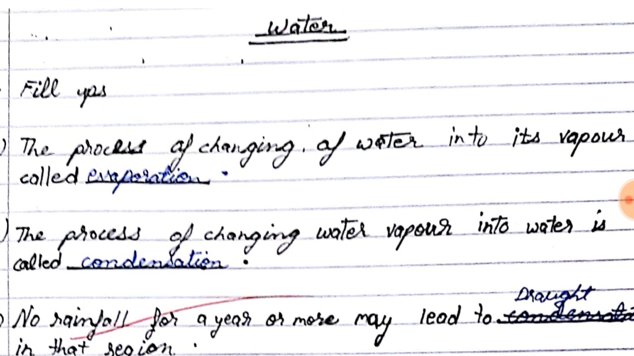 Class 6th Science WATER QUESTION ANSWERS full explaination - YouTube
