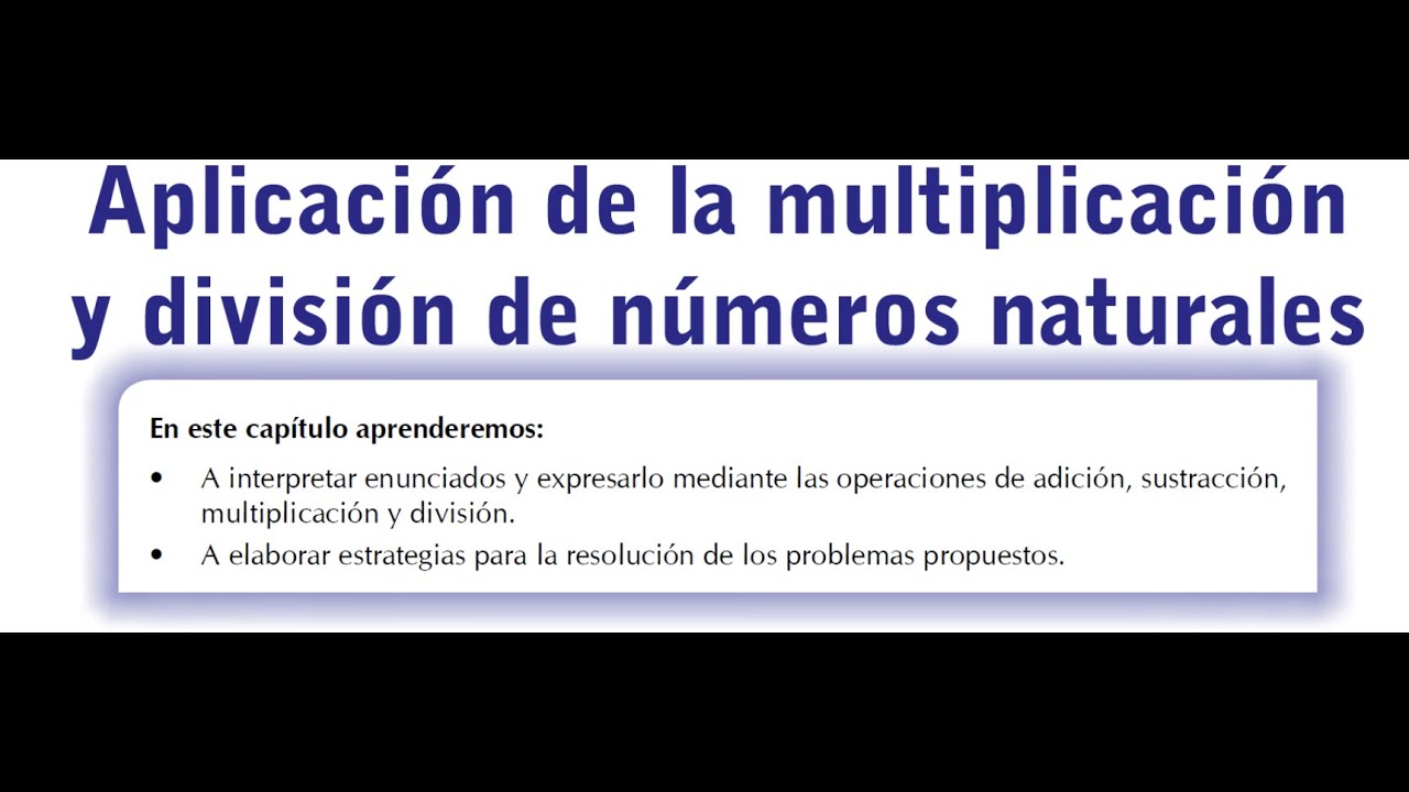 Semana 8: Aplicación de la Multiplicación y División de Números ...