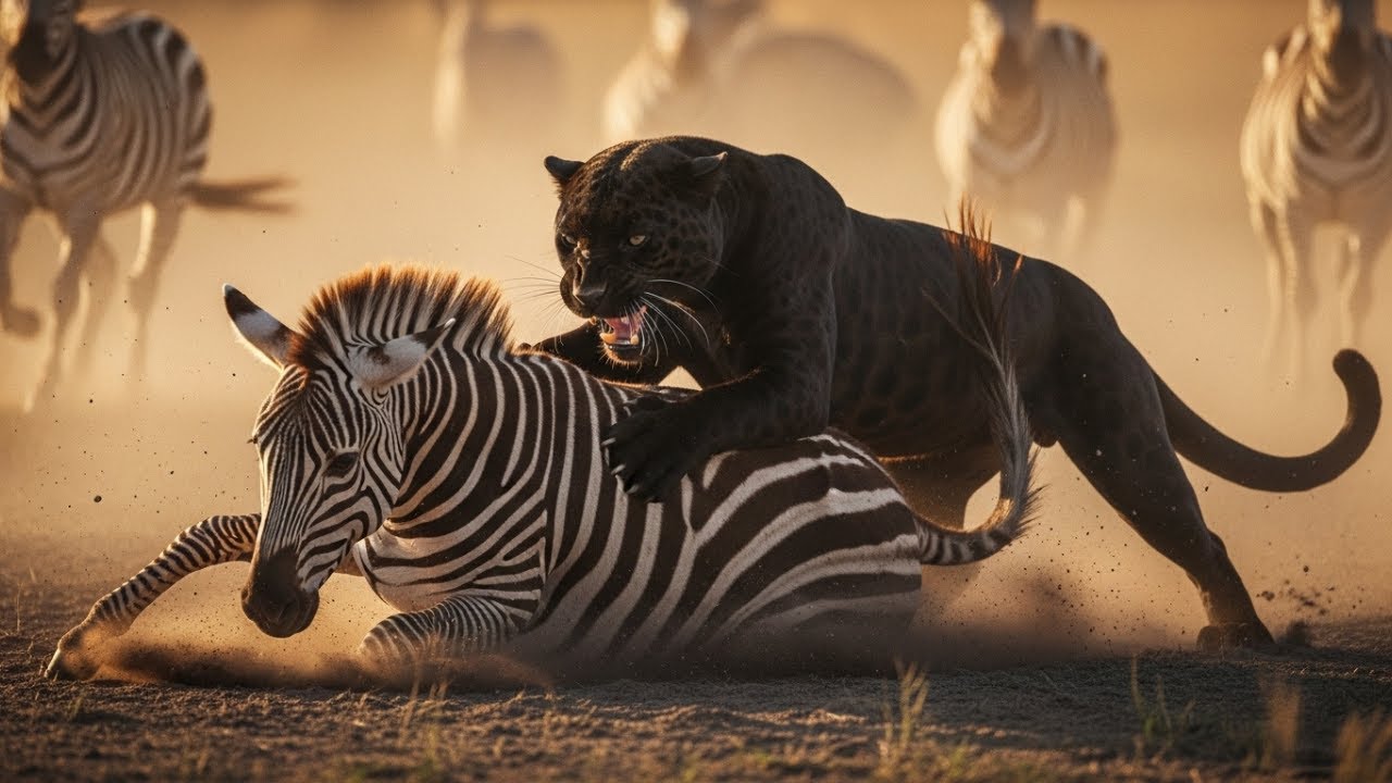 Black Panther Strikes — A Lone Predator Attacks a Massive Herd. - YouTube