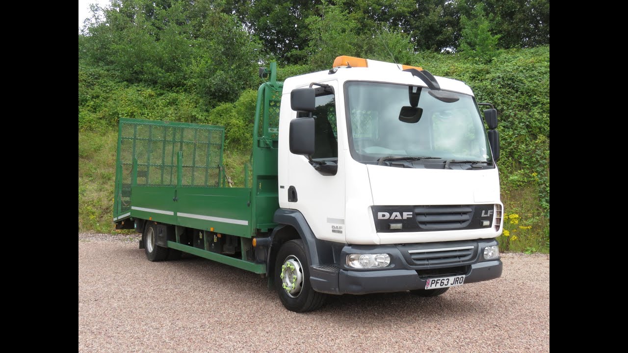 2013 63 DAF LF 45 180 Euro 5 12 Ton Dropsided Beavertail PF63JRO - YouTube