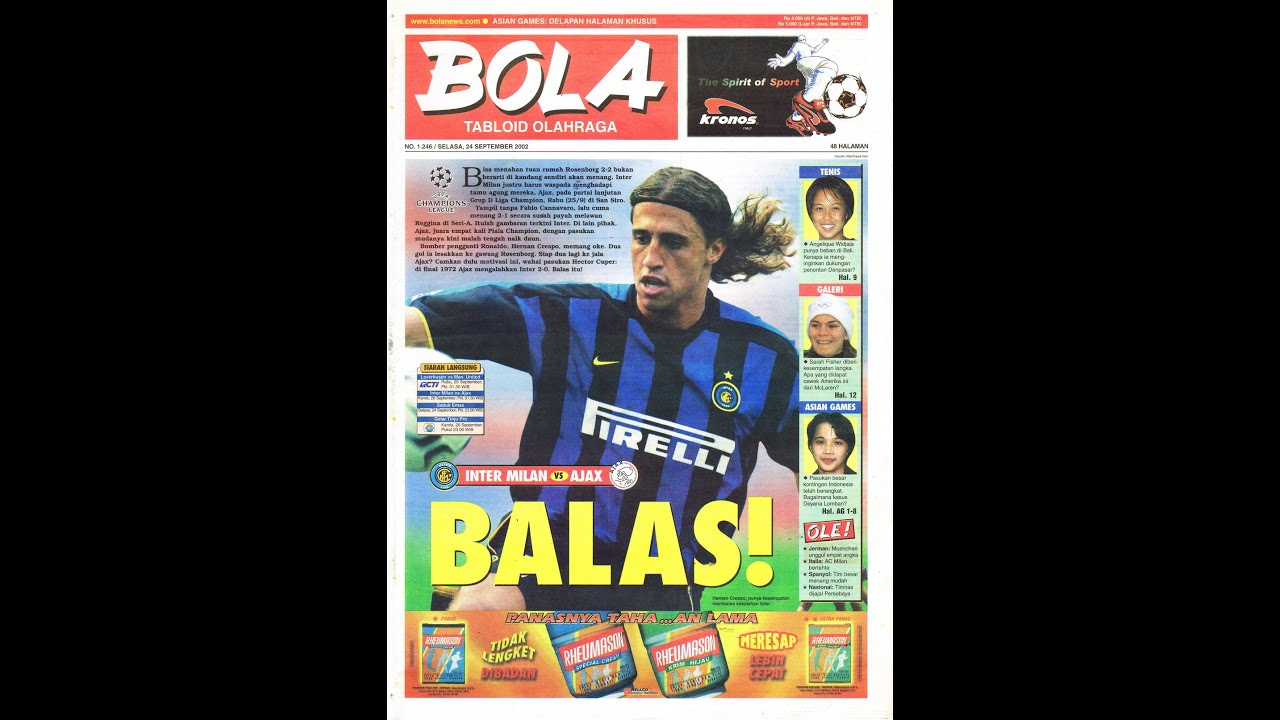 Tabloid BOLA ED 1246, Selasa, 2002-09-24 [Balas!] - YouTube